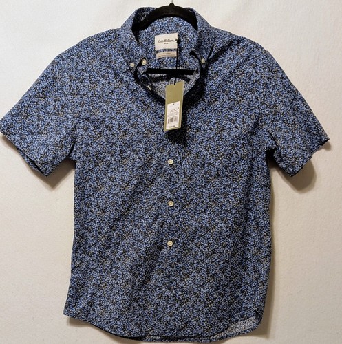 Goodfellow & Co NWT Blue Floral Mens Slim Fit Medium Button Up Short ...