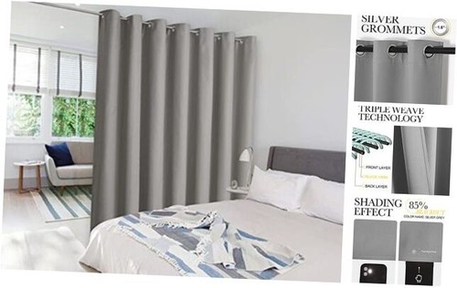 Room Separating Divider, Room Divider 100"W x 120"L (Pack of 1) Silver ...