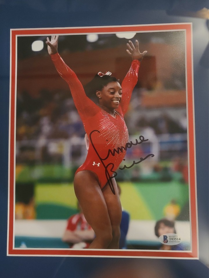 Simone Biles Signed & Custom Framed 8x10 Photo Olympics Beckett BAS ...