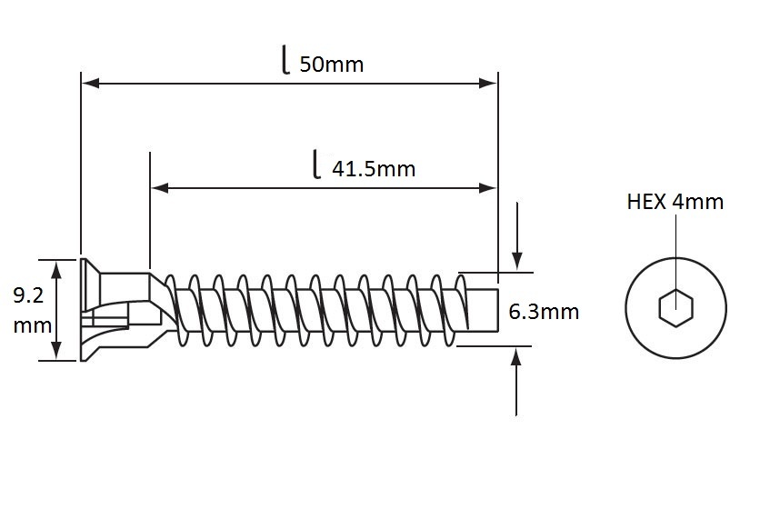 (Pack of 40pcs) 6.3x50 Confirmat Screws for Wood Chipboard Furniture ...