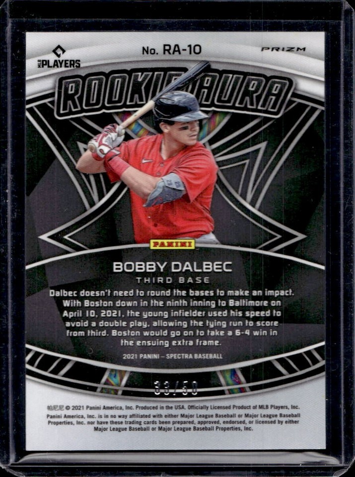 Bobby Dalbec Rookie #33/50 2021 Panini Spectra Card Red Sox | eBay
