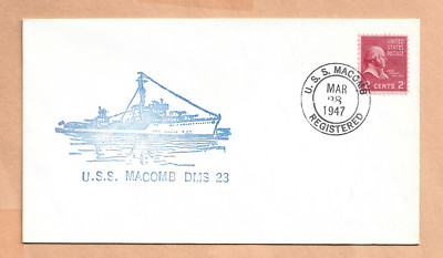 U.S.S. MACOMB MAR 28,1947 NAVAL COVER | eBay
