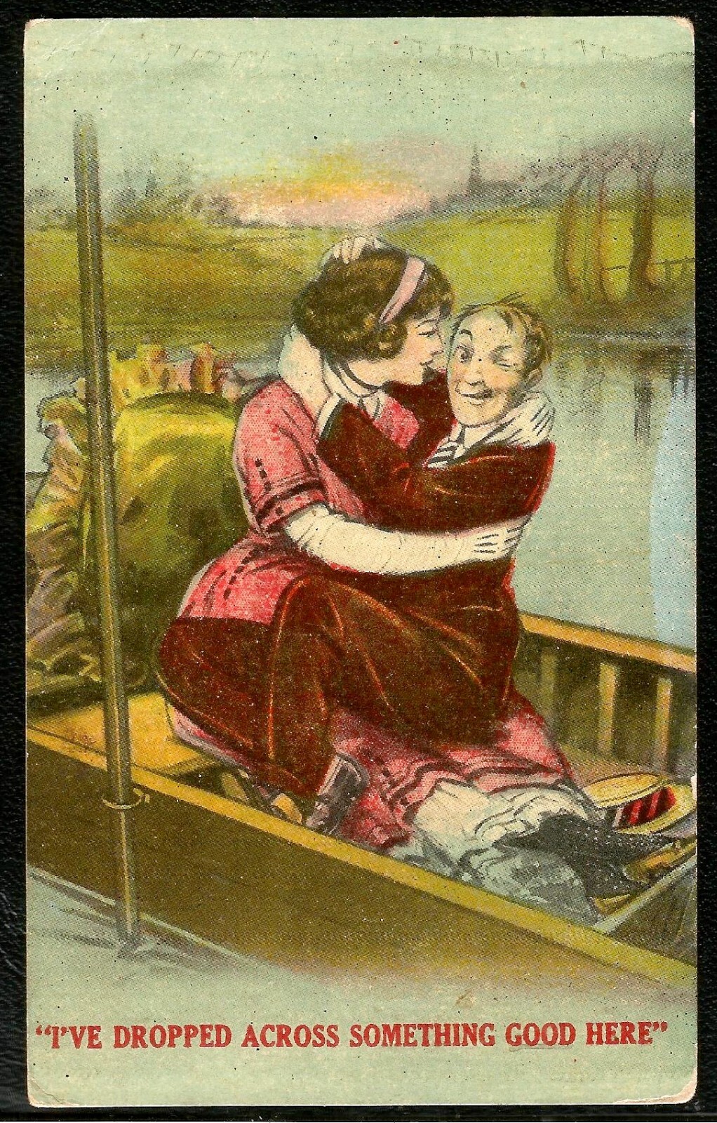 1915 HOLMFIRTH BAMFORTH COMIC POSTCARD - I’VE DROPPED ACROSS SOMETHING ...