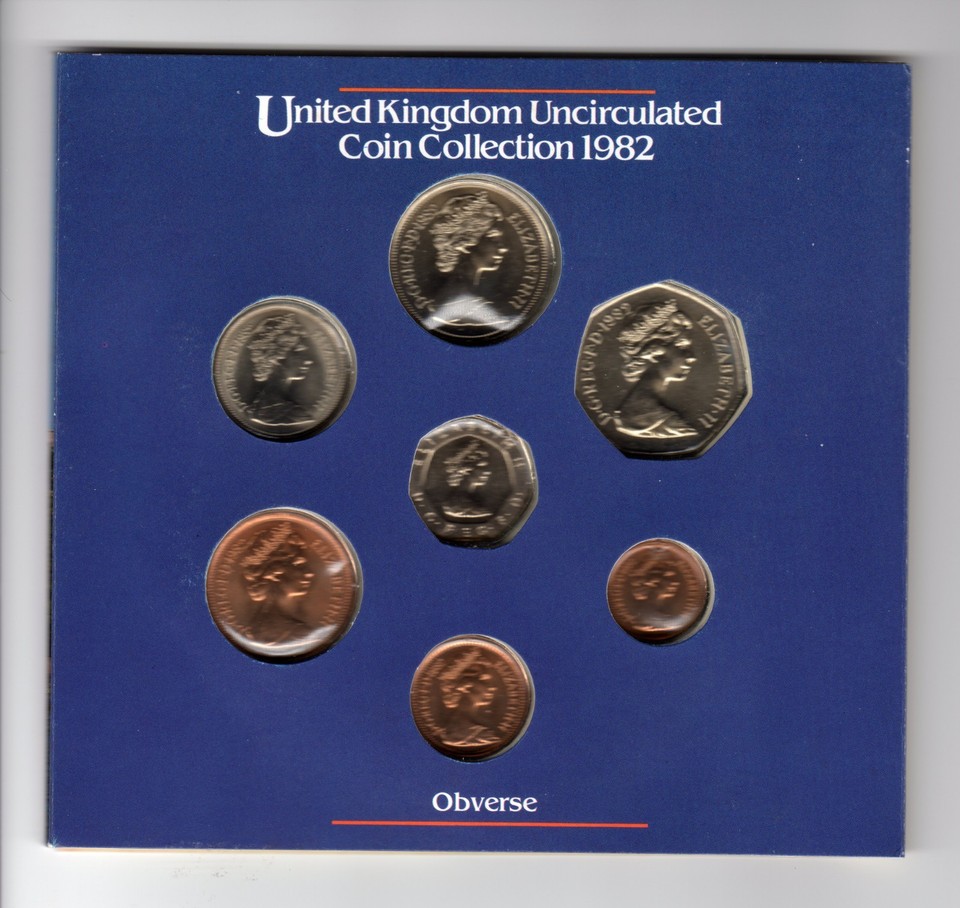 1982 UK Brilliant Uncirculated 7 Coins Collection Set | eBay