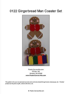 Christmas Gingerbread Men Coaster Set-Plastic Canvas Pattern or Kit | eBay