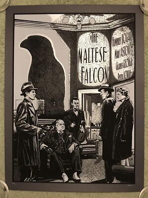 The Maltese Falcon Humphrey Bogart Movie Art Print Poster Mondo New ...