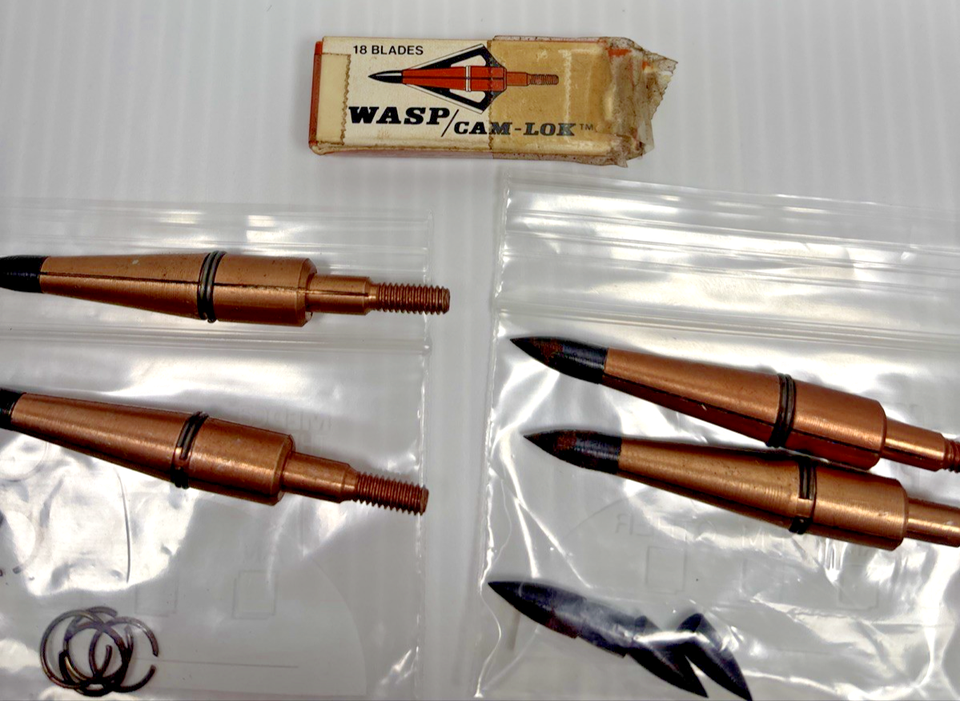 Vintage Wasp Cam-Lock Broadhead Arrow Tips with Parts Sold as Parts ...