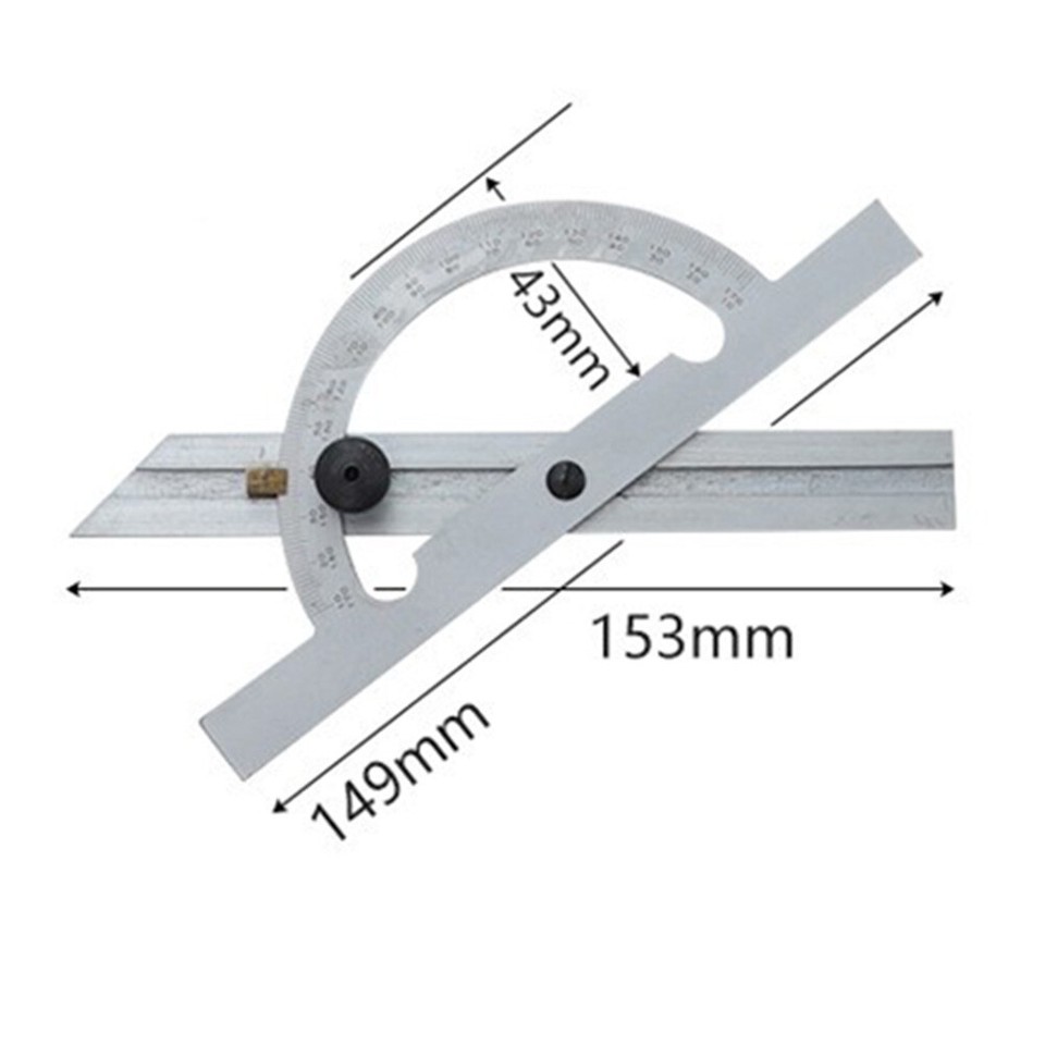 Protractor 10-170° Woodworking Angle Ruler Adjustable Angle Gauge ...