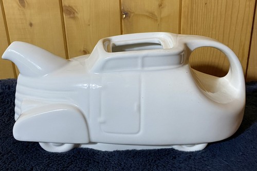 Vintage 1992 Hall Plain Solid White Auto Teapot Car Pitcher / Planter ...