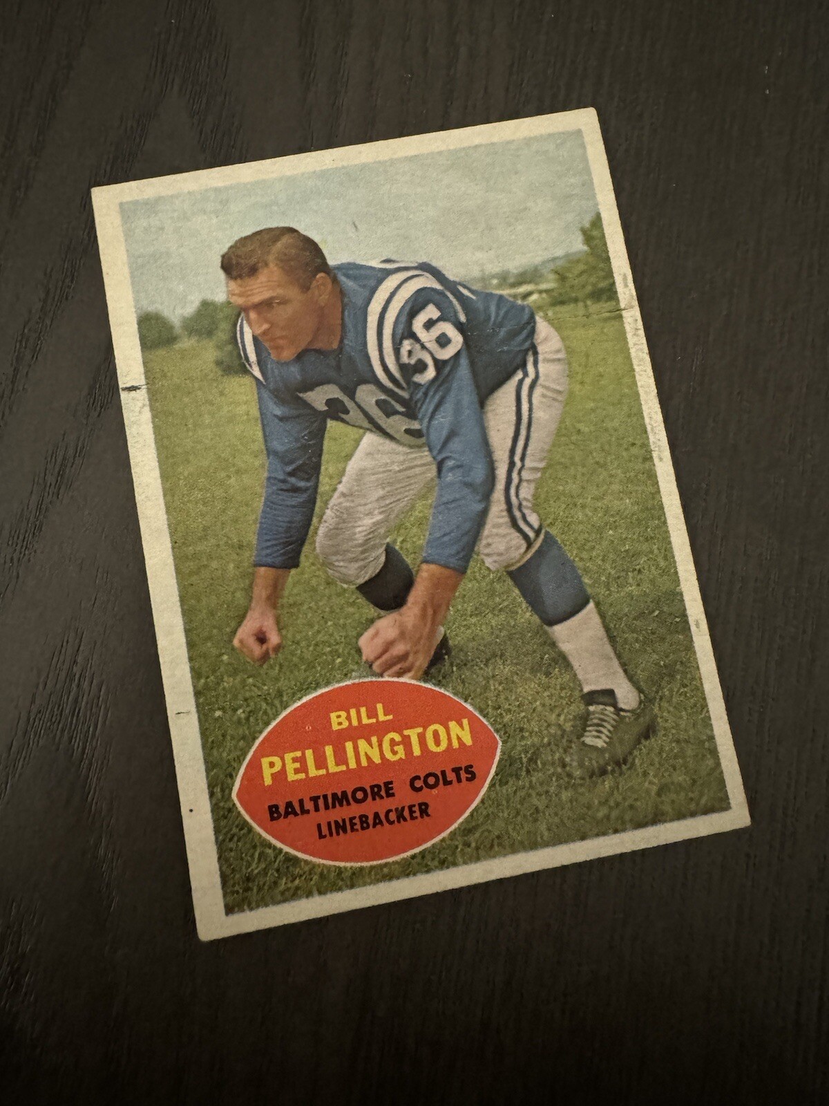 1960 Topps #8 BILL PELLINGTON Baltimore Colts Football Card Rookie RC ...