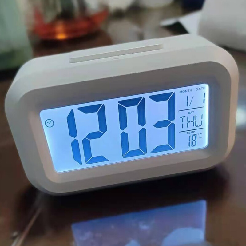 LED Digital Night Glow Clock Electronic Alarm Backlight Snooze Calendar ...