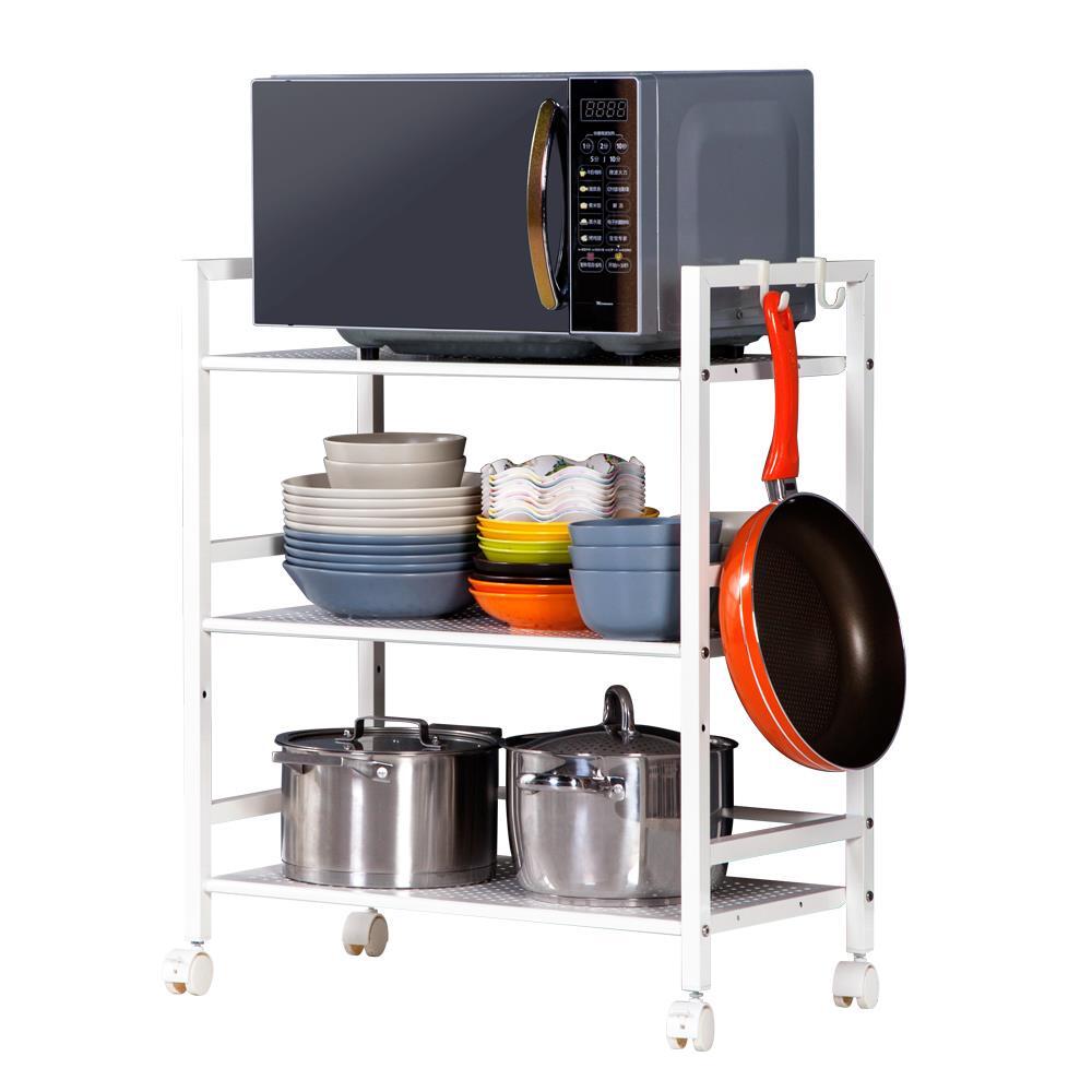 3/4 Tier Metal Rolling Trolley Kitchen Cart Utility Rack Storage ...
