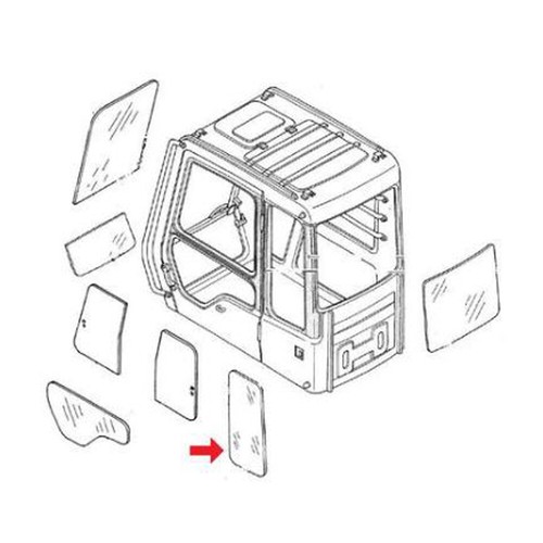 FYA00001498 Side Rear Window Glass Fits John Deere Excavator 160GLC ...