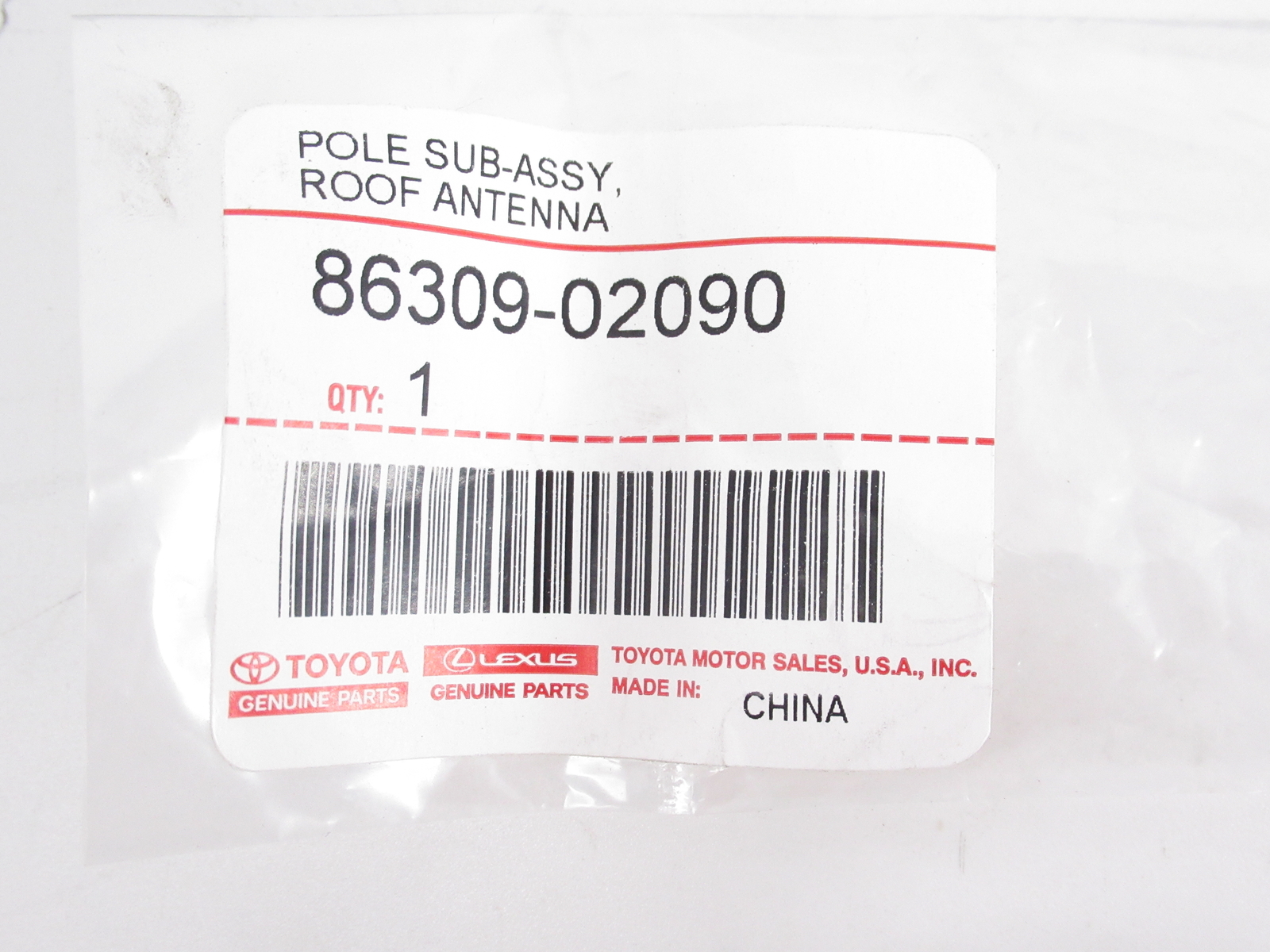 Genuine OEM Toyota 86309-02090 Antenna Mast 09-15 RAV4 09-15 Venza 09 ...