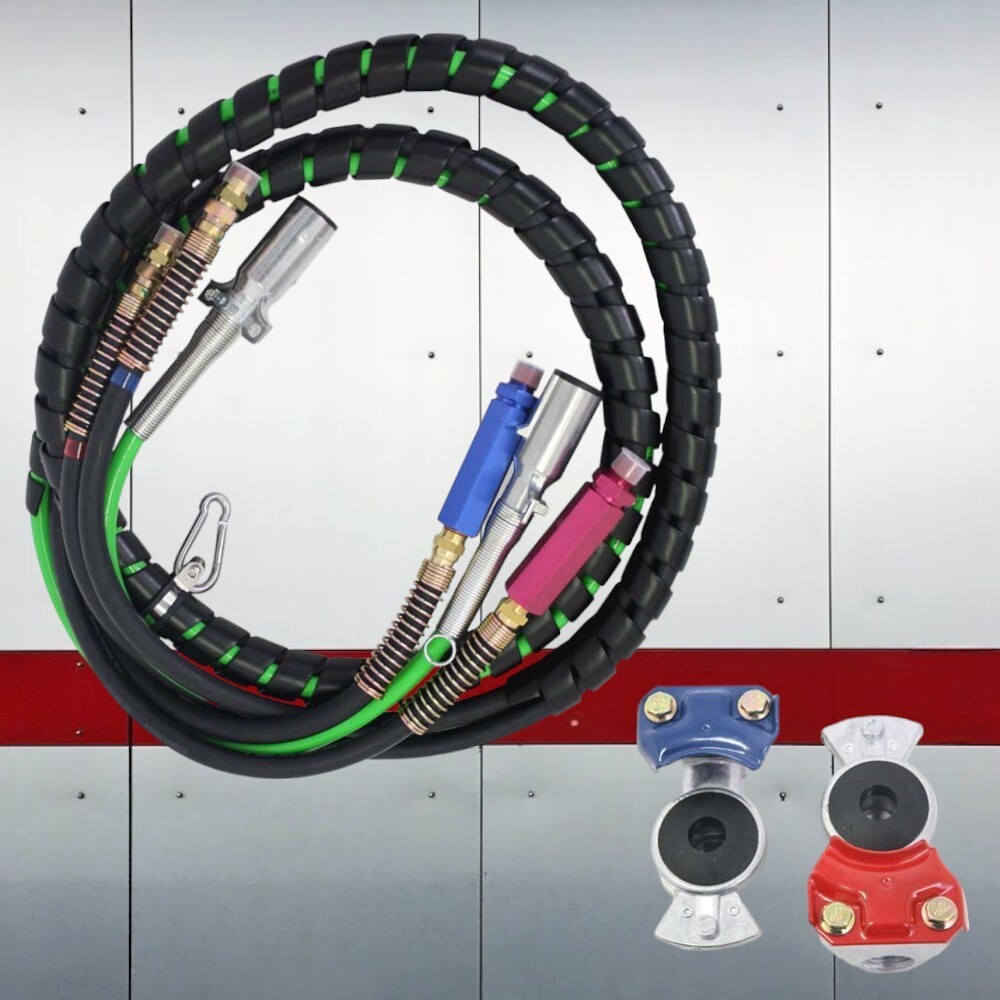 Semi Trailer Air Line Hose Electric Cable 3 In 1 ABS & Air Line 15 Foot ...