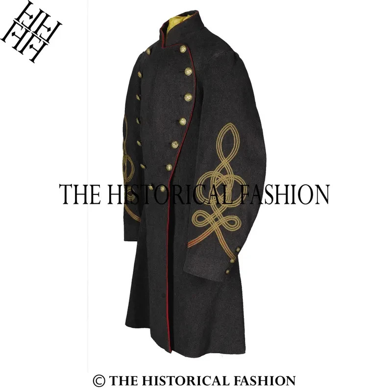 Men Dark Grey Wool Rare Confederate Colonel's Frock Coat Military Frock ...