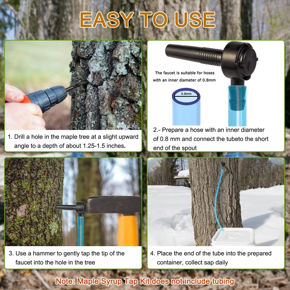 Maple Syrup Tapping Kit, Upgrade Maple Taps Set Include (30) Maple ...