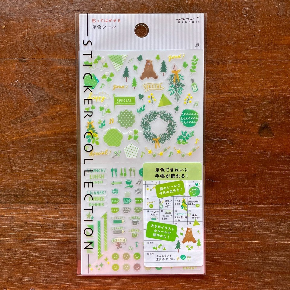 MIDORI Stickers for Notebook Color Schedule Seals 10 Type Stick and ...