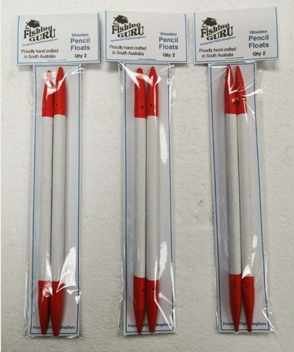 3x 2pk Wooden Pencil Floats (MADE in SOUTH AUSTRALIA) - The Fishing ...