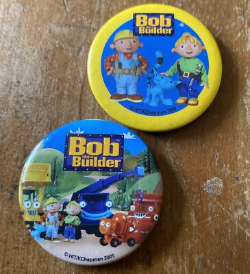 2 X Bob The Builder Badges - Vintage 2001 - 3.7cm Diameter | eBay UK