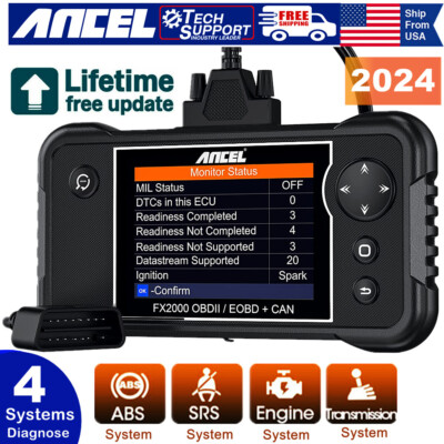 Check Engine Transmission ABS SRS Code Reader OBD2 Scanner Car ...