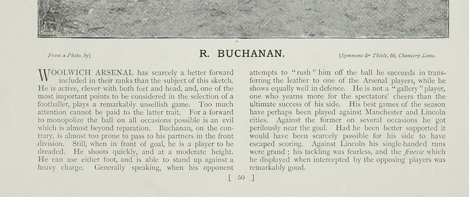 1896 ORIGINAL SPORTING PRINT & TEXT FOOTBALL ~ R. BUCHANAN WOOLWICH ...