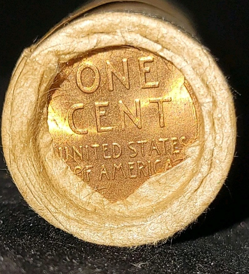 ESTATE!! UNSEARCHED!! Wheat Cent Roll With Old Silver Coin & BU Wheat ...