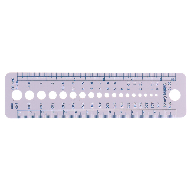 Knitting Accessories Needle Gauge Inch Sewing Ruler Tool CM 2-10mm Size ...