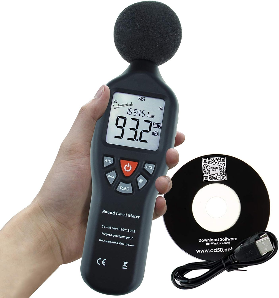 Decibel Meter Digital Sound Level Meter with Data Record Function 30 ...