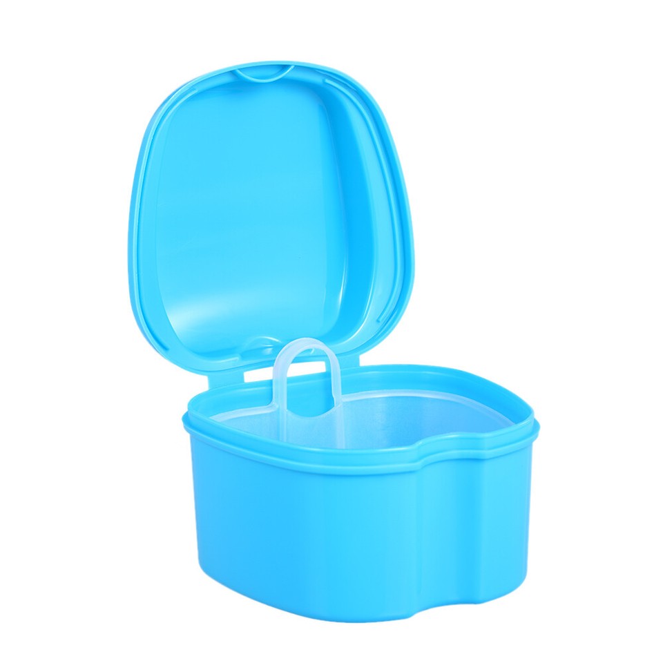 Denture Bath Box Case Dental False Teeth Storage Box With Rinsing Bask ...