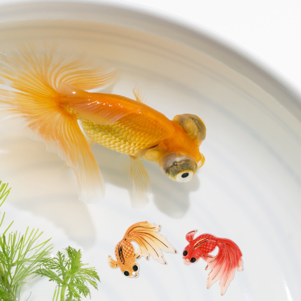 15 Pcs Micro Landscapes fish Faux Goldfish Toy Plastic Floating Puppet ...
