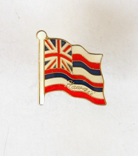 OLD FLAG OF HAWAII USA HAWAIIAN TRAVEL SOUVENIR METAL LAPEL PIN HAT ...