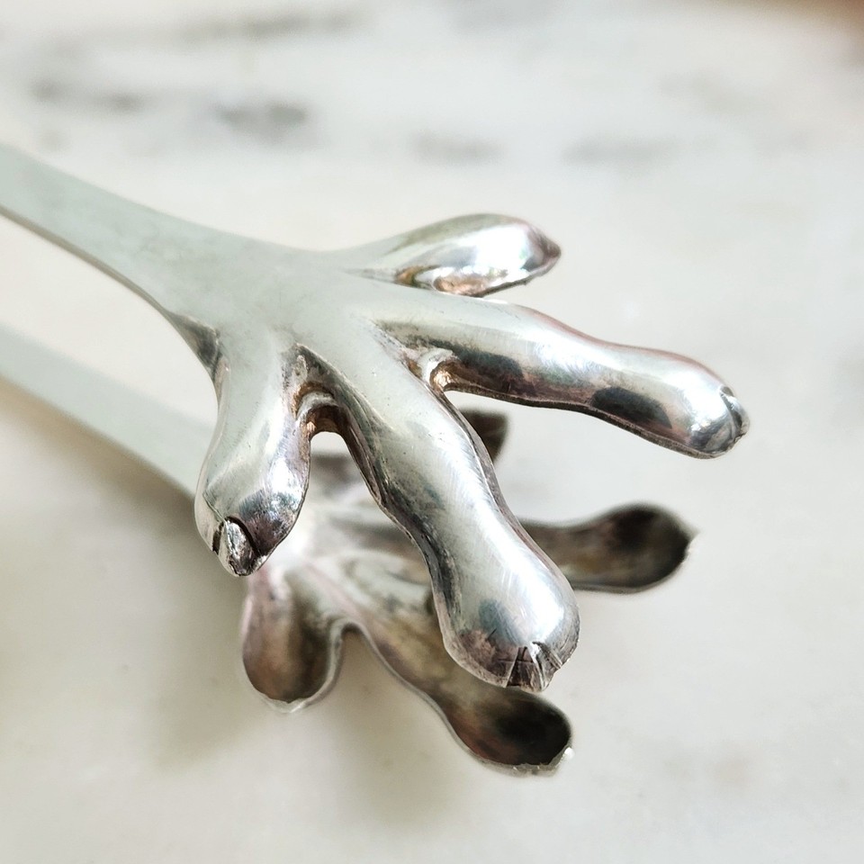 Vintage Reed & Barton Bird Feet Shaped Silver Plated Ice Tongs 7" | eBay