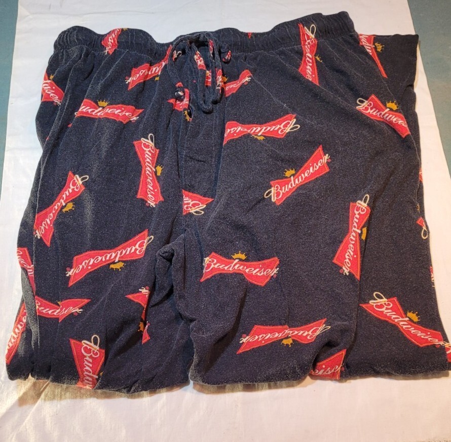 Budweiser Mens Pajama Pants Black Red Logos All Over … - Gem