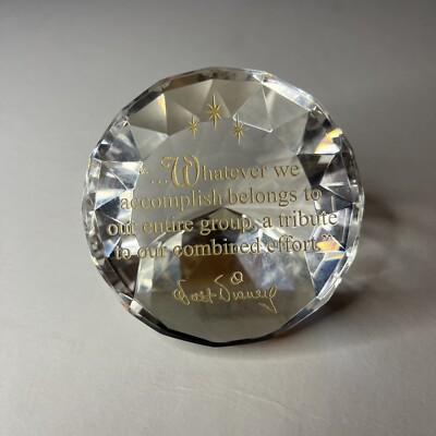 Walt Disney Company Paperweight w/ Disney Teamwork Quote WDC & BVHE ...