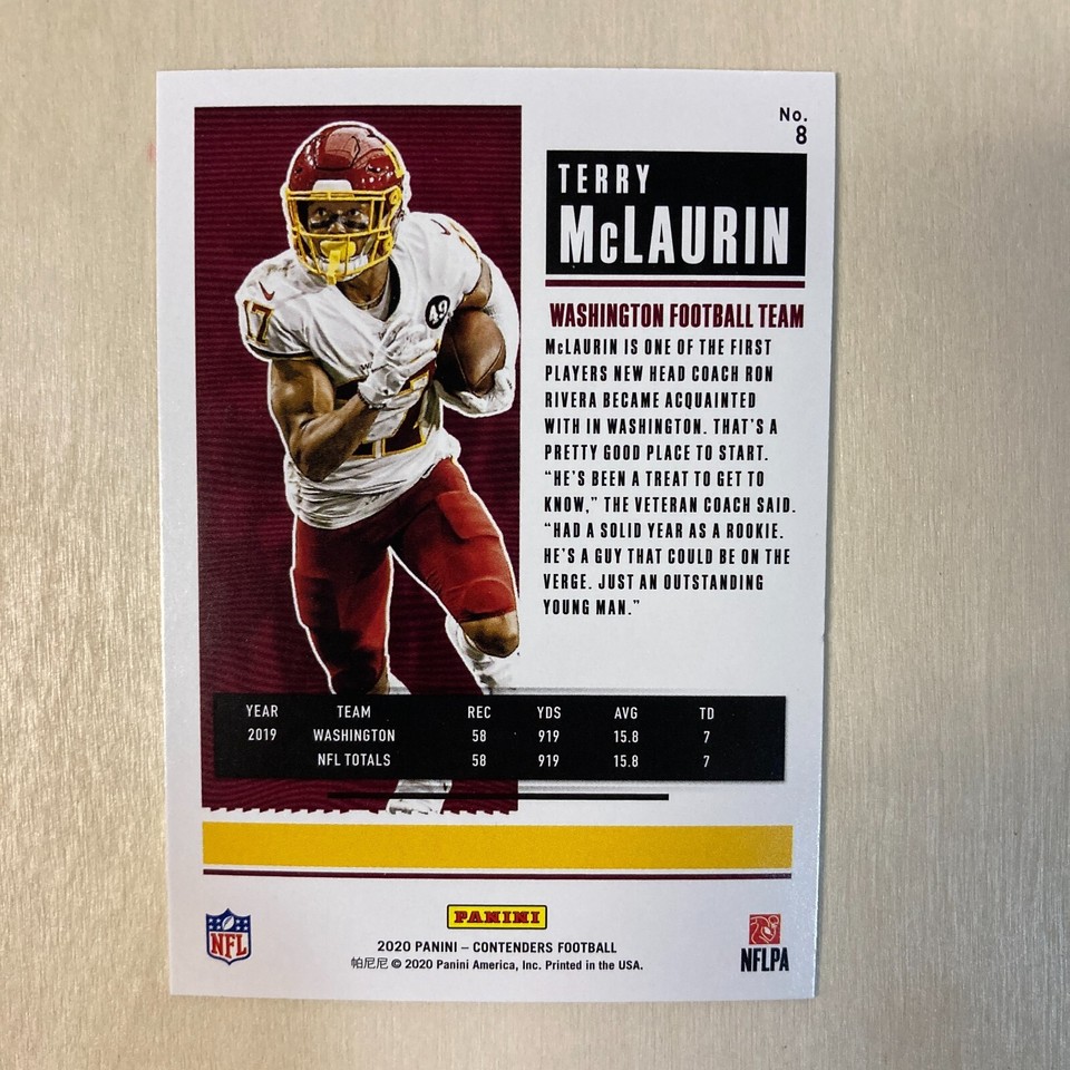 Terry McLaurin 2020 Panini Contenders Season Ticket #8 NFL Washington ...