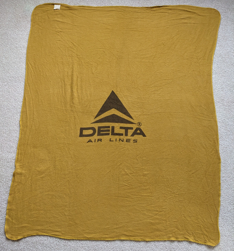 DELTA AIRLINES vintage gold cabin blanket | eBay