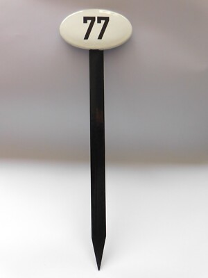 Vintage Sweden Enamel Porcelain Garden / Yard House Number 77 Sign on ...