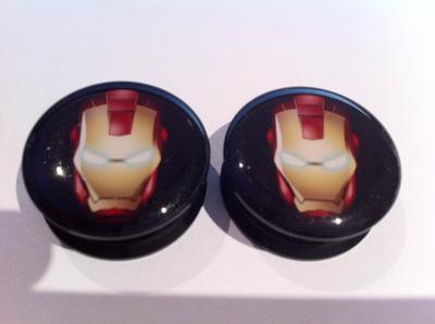 *FINAL STOCK* Pair Iron Man Superhero Avenger Plugs Flesh Tunnel ...