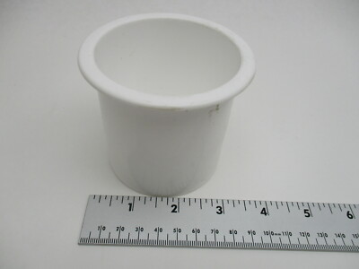Boat FLUSH MOUNT DRINK CUP HOLDER INSERT 3"D x 3"H; White Plastic Flush ...