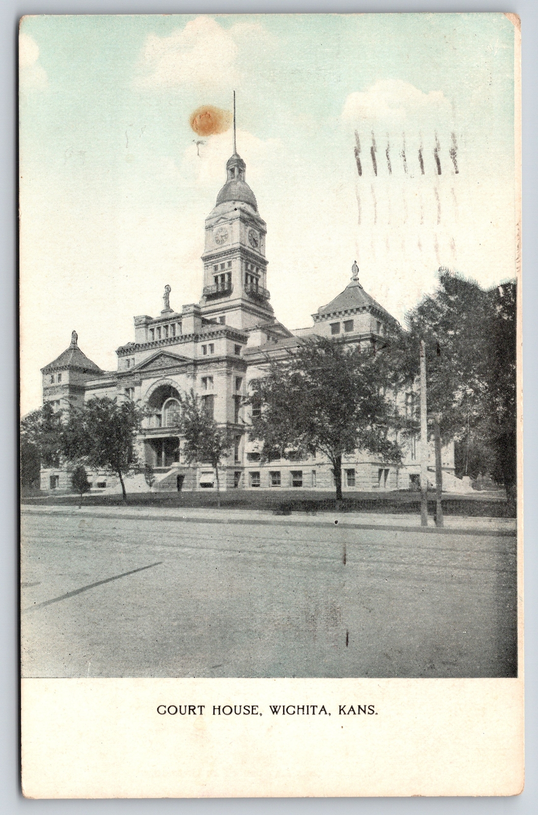 Wichita Kansas~Front of Courthouse Building B&W~Vintage Postcard | eBay