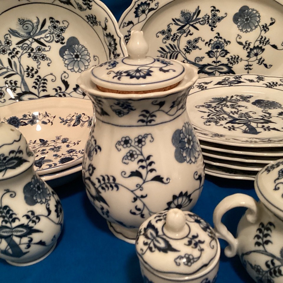 Vintage Blue Danube China 52 Pieces, 10 Plates, 4 Serving Pieces, Plus ...