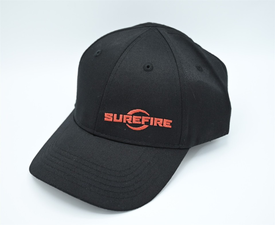 SUREFIRE LOGO HAT/BASEBALL CAP BLACK SUREFIRE "SF" LOGO/FLAG ON BACK ...