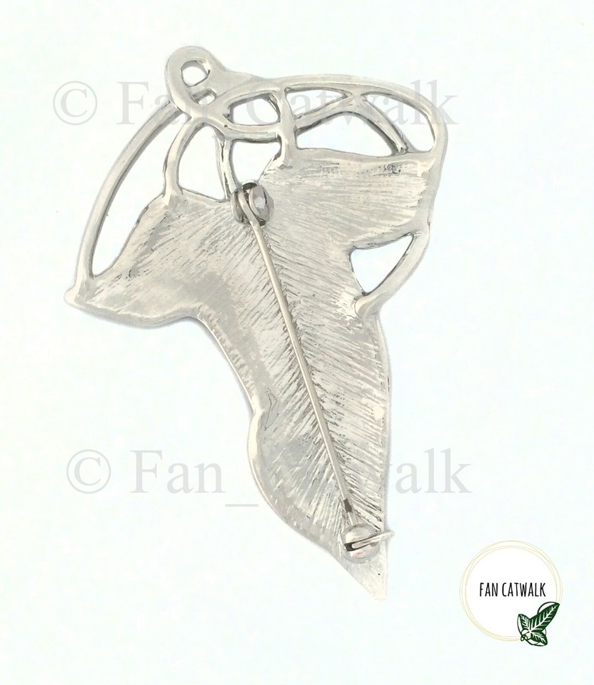 SILVER VEINS Elven Leaf Brooch Pin Badge Hobbit LOTR Lord of The Rings ...