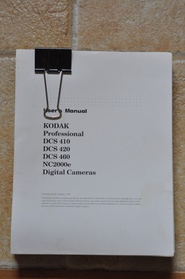 Kodak Professional DCS 410 420 460 NC2000e Digital Cameras Users Manual ...
