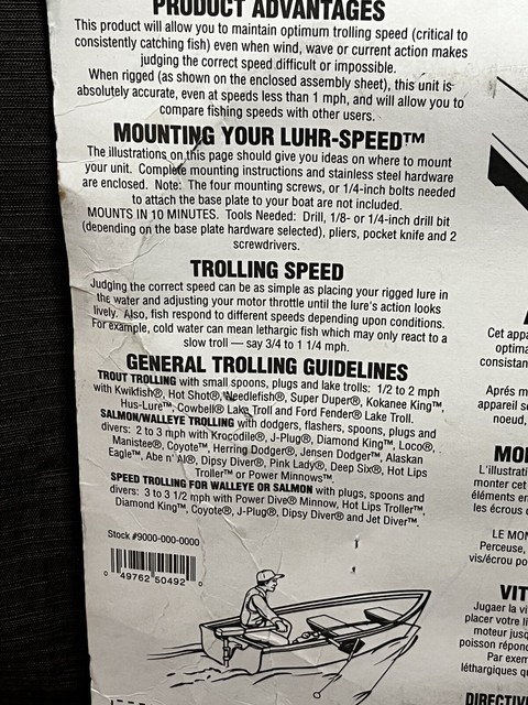 Luhr-speed Trolling Speed Indicator by Luhr Jensen for sale online | eBay