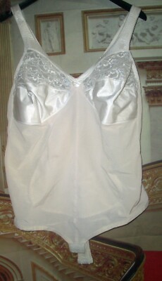 VINTAGE Glamorise Nylon Mieder Body Korselett Gr 115 B weiß Spitze ...