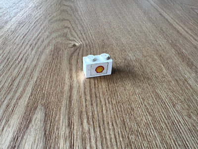 Lego - 1x Brick Brique 1x2 2x1 Shell Logo Medium Pattern Set 7735 Ref ...