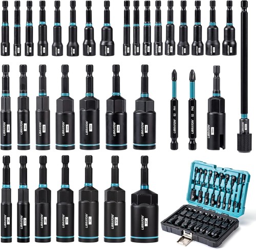 Magnetic Nut Driver Set, 35PCs Impact Driver Bit Set, Deep Nut Driver ...