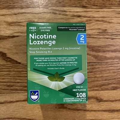 Rite Aid Nicotine Lozenge 2mg Mint Flavor 108 pieces Stop Smoking - New ...